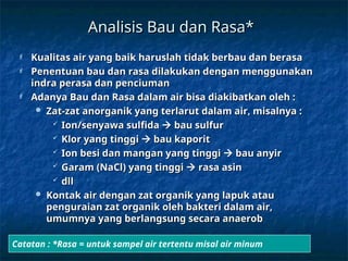 Praktikum Penentuan Kualitas Kelayakan Air | PPT
