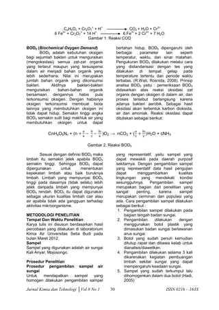 Analisis kualitas air sungai kalianyar mojosongo | PDF