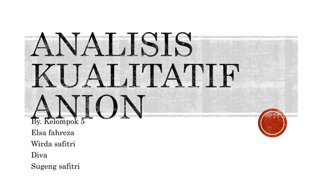 ANIONANALISIS | PPT