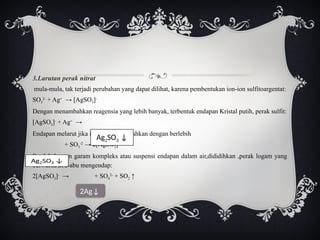 Implementasi analisis kualitatif anion pada kimia farmasi | PPTX