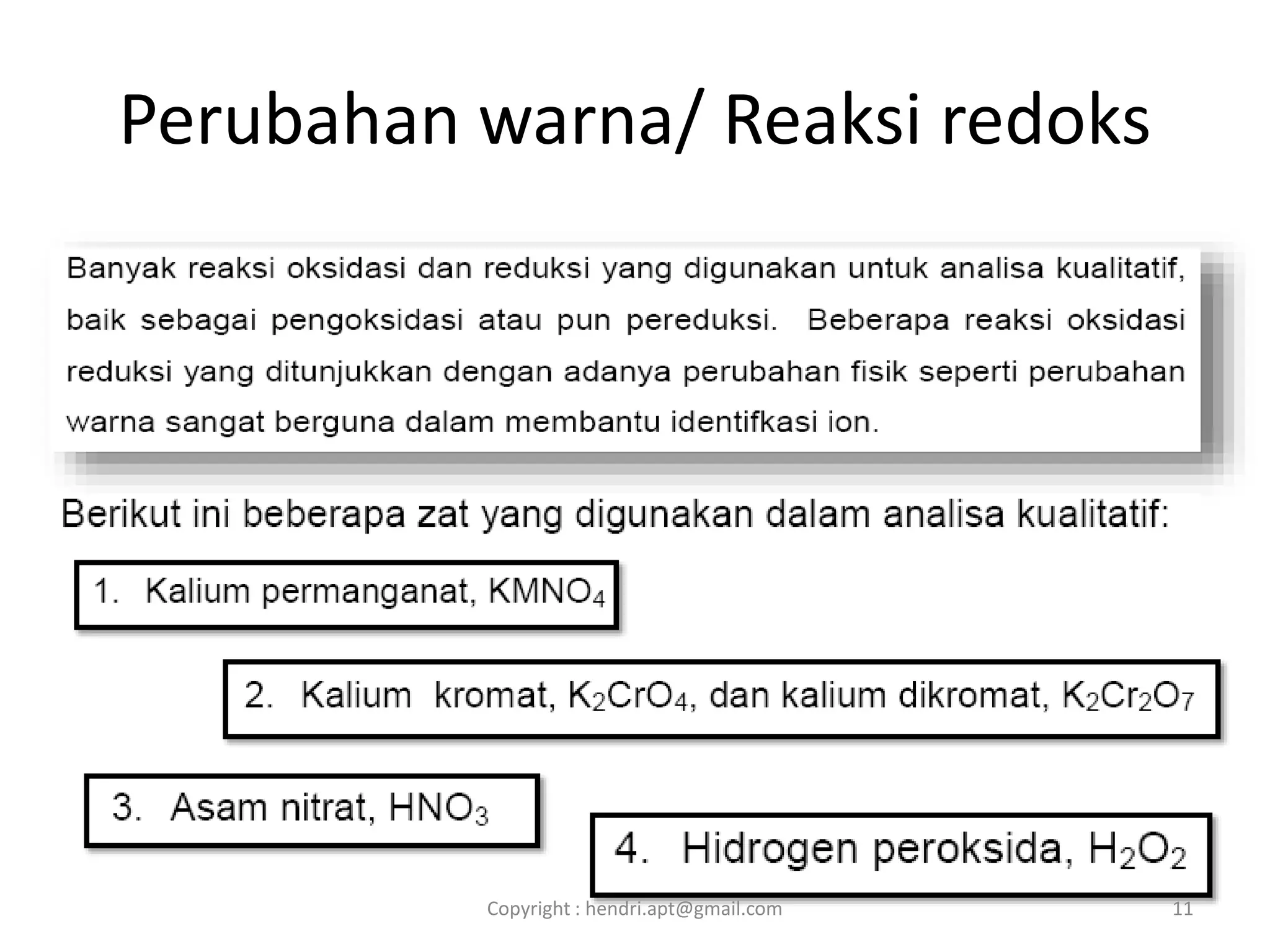 Analisis kualitatif anorganik | PPTX