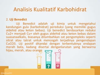 Analisis Kualitatif Karbohidrat | PPTX