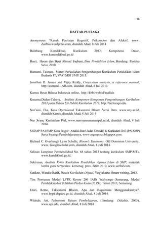 Analisis kurikulum pai 2013 | DOCX