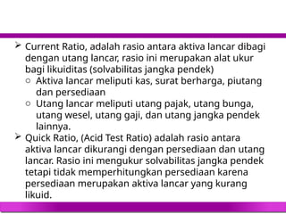 Analisis Laporan Keuangan Rasio Likuiditas | PPTX