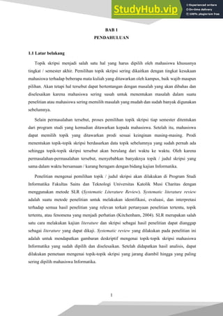 Analisis Laporan Skripsi Dengan Metoda Systematic Literature Review | PDF