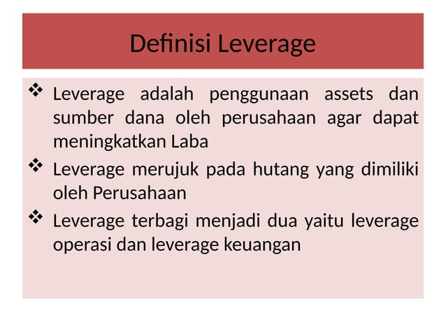 Analisis Leverage Analisis LeverageAnalisis Leverage | PPT