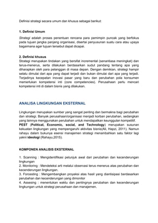 Analisis lingkungan eksternal - riki ardoni | PDF