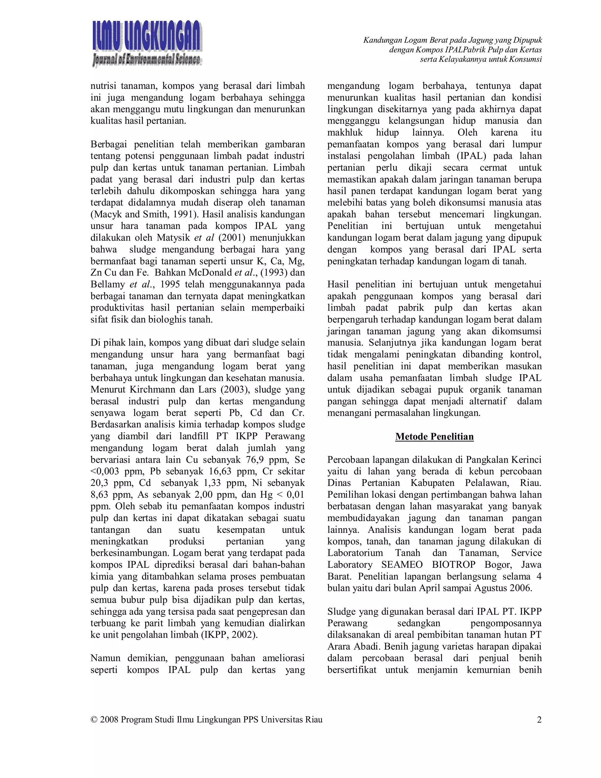 Analisis logam berat pd jagung | PDF