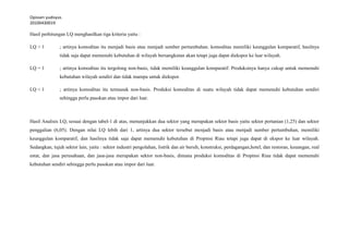 Analisis LQ, DLQ, SS, dan klassen di provinsi riau | PDF