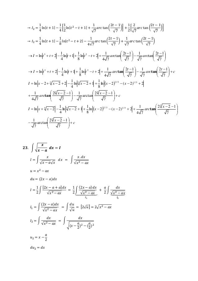 ejercicios de integrales indefinidas (Analisis matematico )