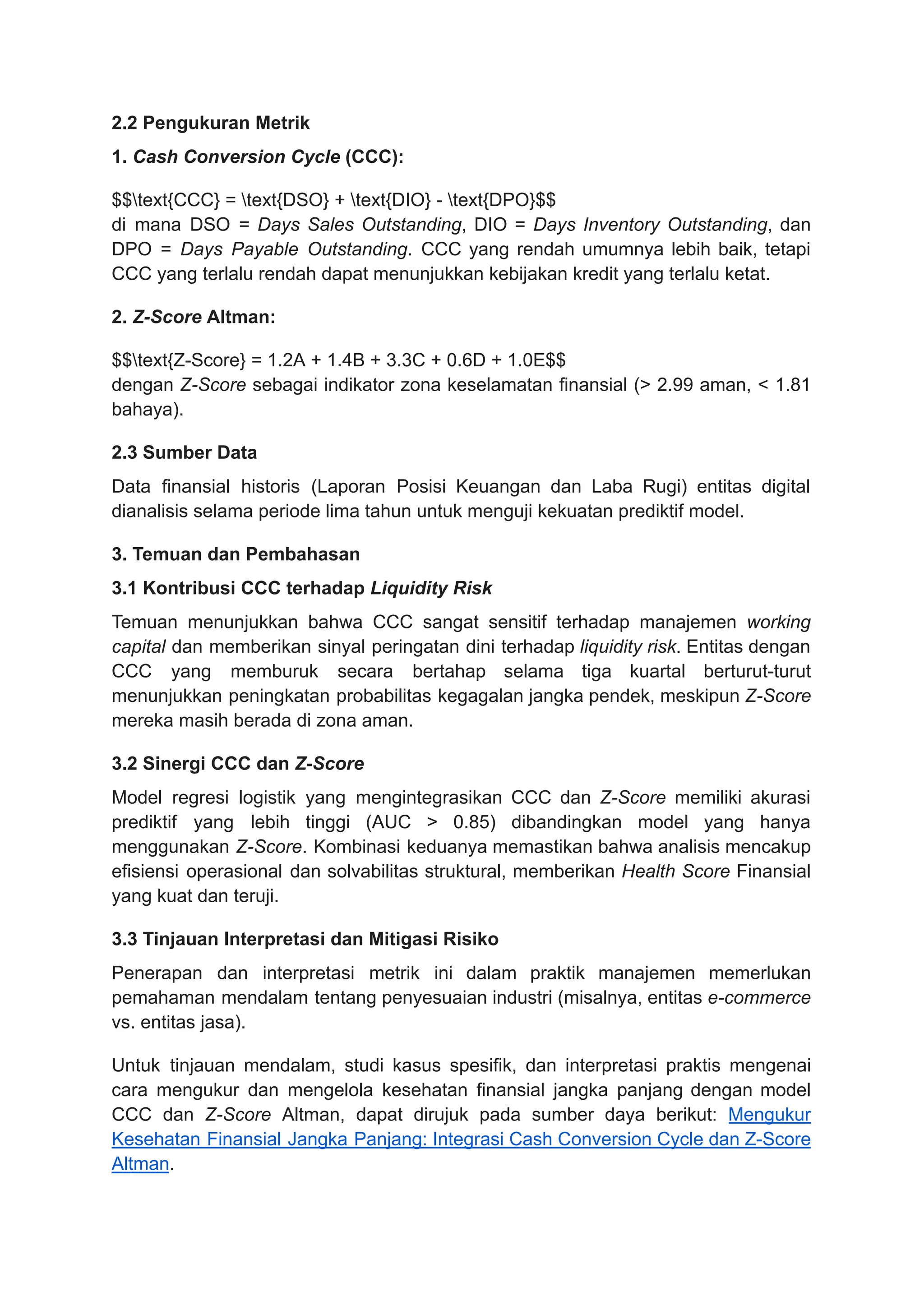Analisis Metrik Health Score Finansial Entitas Digital_ Evaluasi ...