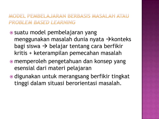 Analisis Model Pembelajaran Berbasis Masalah | PPTX