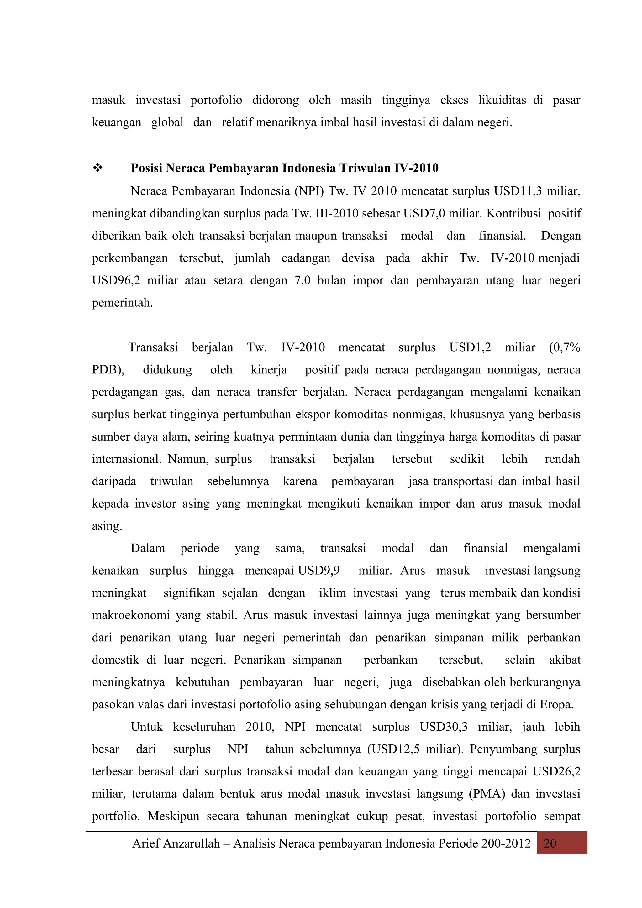 Analisis neraca pembayaran indonesia (full) | DOC