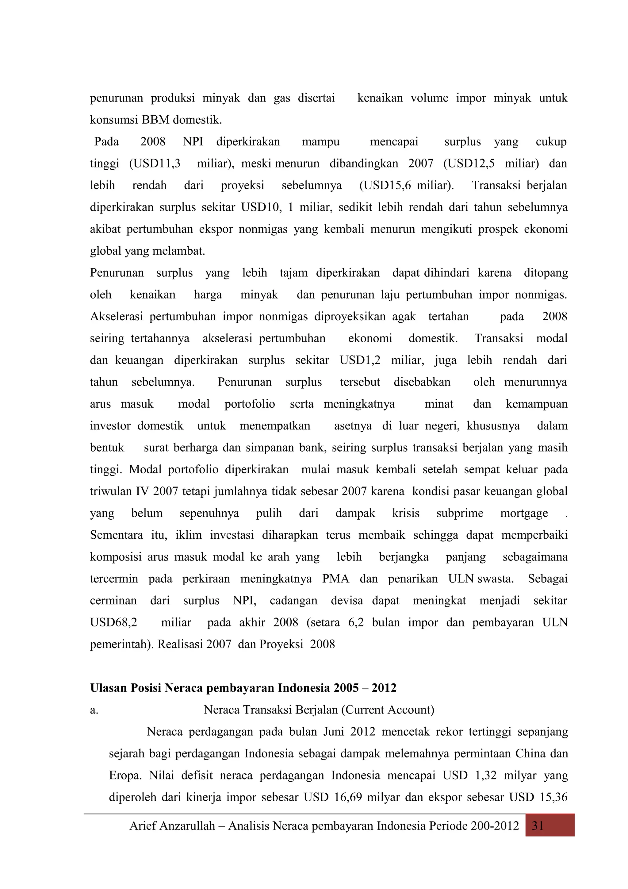 Analisis neraca pembayaran indonesia (full) | DOC