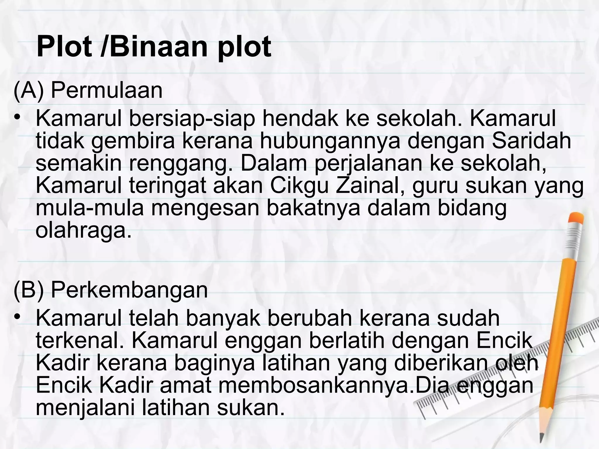 Analisis Novel Pelari Muda karya Ghazali Ngah Azia | PPT