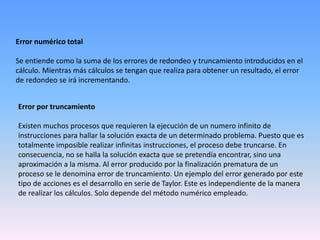 Análisis Numérico Teoría de Errores | PPTX