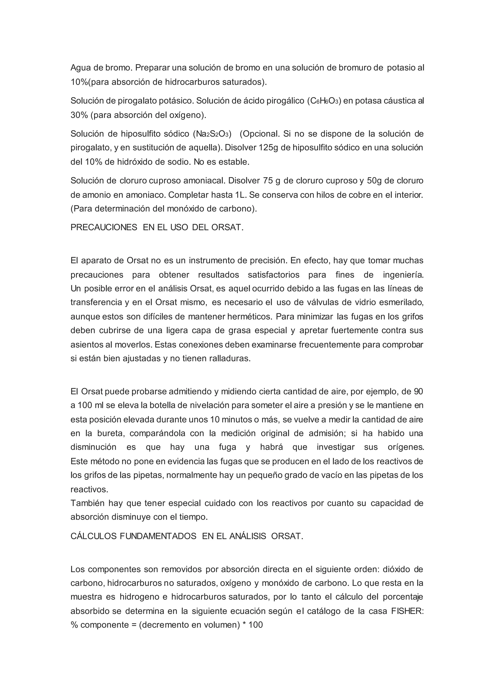 Analisis orsat | PDF