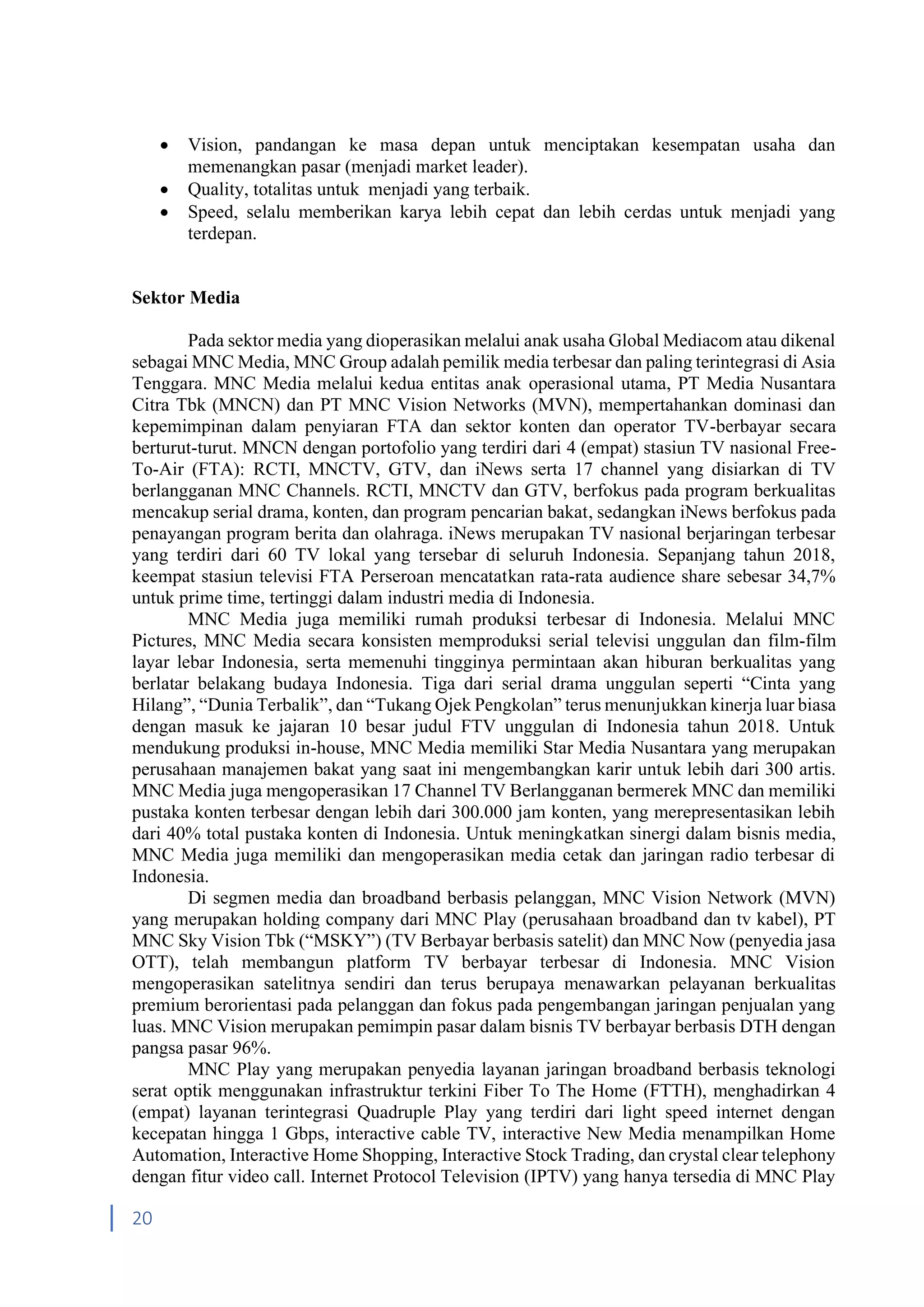 Analisis penerapan good corporate governance pada PT MNC Investama tbk ...