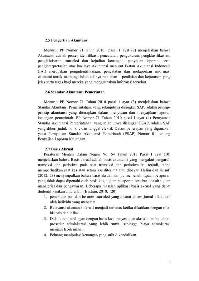 Analisis penerapan standar akuntansi pemerintah (sap) terhadap kualitas laporan keuangan ...