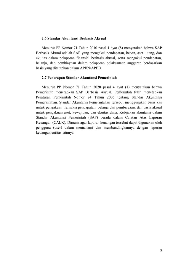 Analisis penerapan standar akuntansi pemerintah (sap) terhadap kualitas laporan keuangan ...