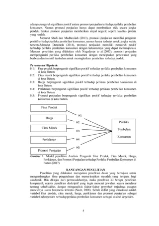 AnalisisPengaruh Fitur Produk , Citra Merek, Harga ,Periklanan,dan Promosi Penjualan, Terhadap ...