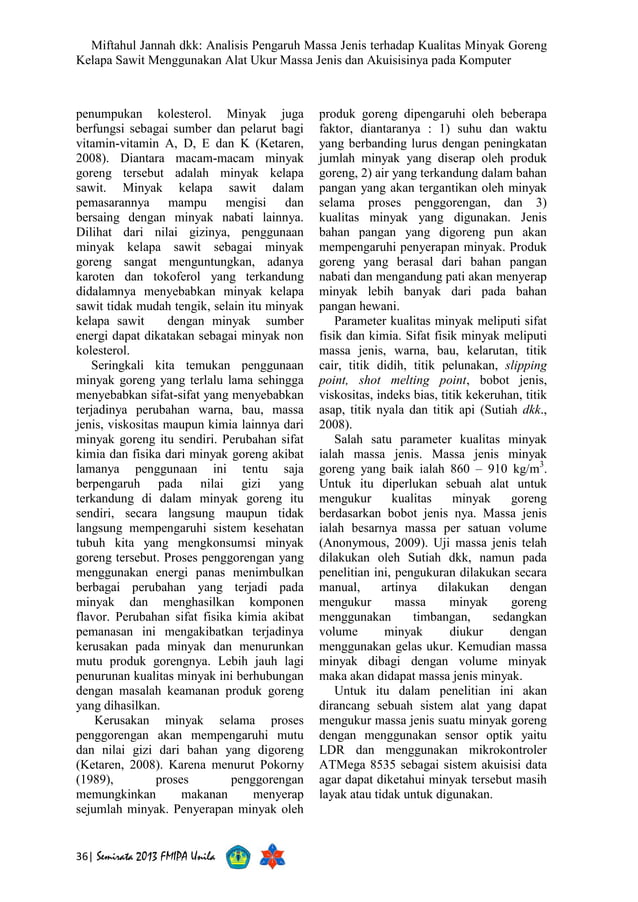 Analisis Pengaruh Massa Jenis Terhadap Kualitas Minyak Pdf