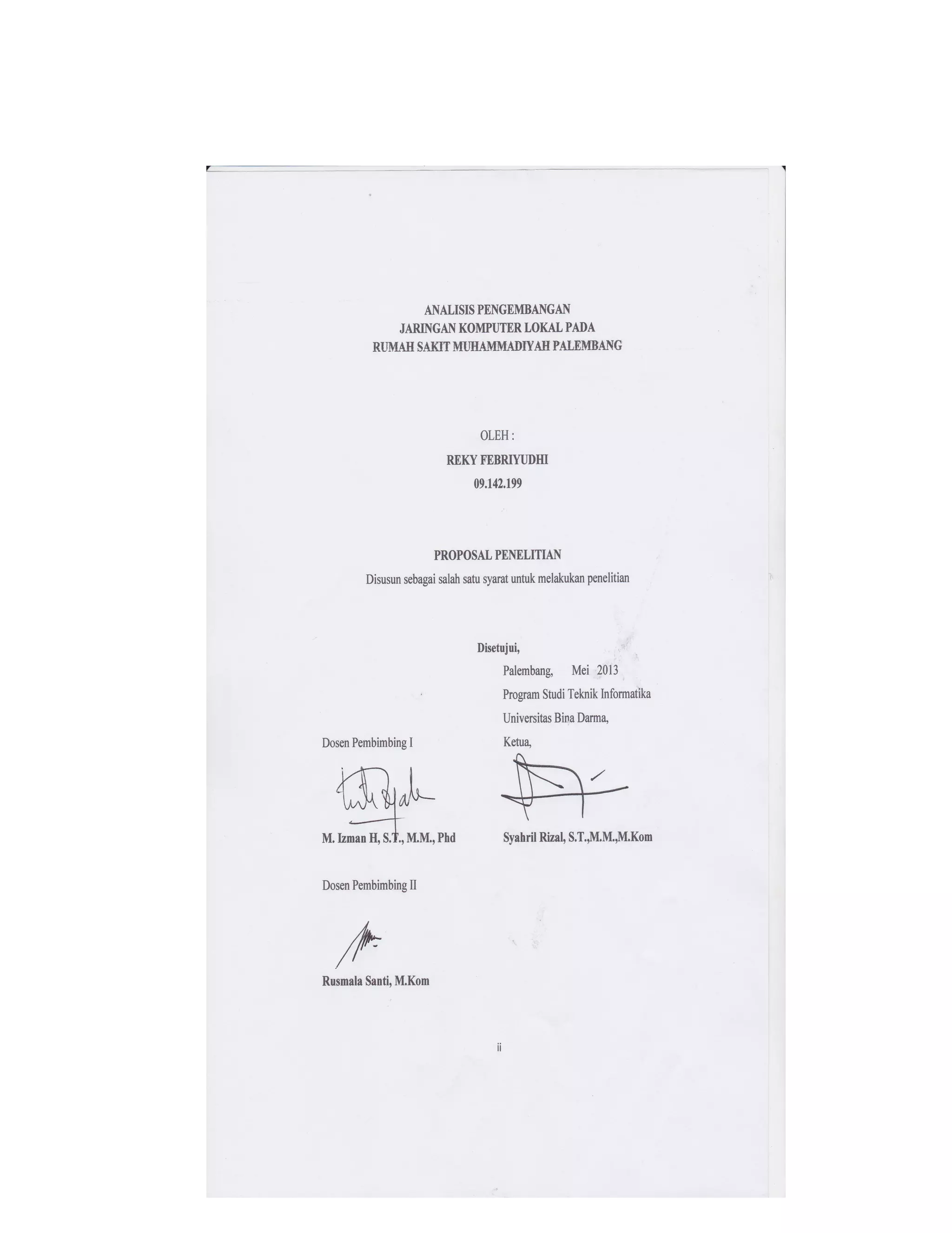 Analisis pengembangan jaringan komputer lokal pada rumah sakit ...