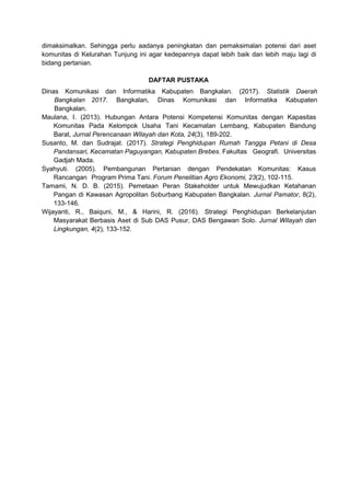 Analisis Pentagon Aset Komunitas Pertanian Kelurahan Tunjung, Kabupaten ...