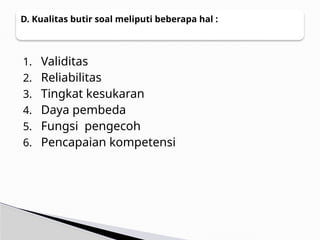 ANALISIS PENULISAN BUTIR SOAL USBN SD DAN SMP PENDIDIKAN AGAMA KRISTEN ...