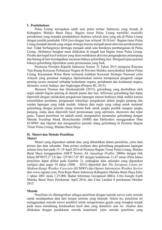 ANALISIS PERAMALAN DAN PERIODE ULANG GELOMBANG DI PERAIRAN BAGIAN TIMUR ...