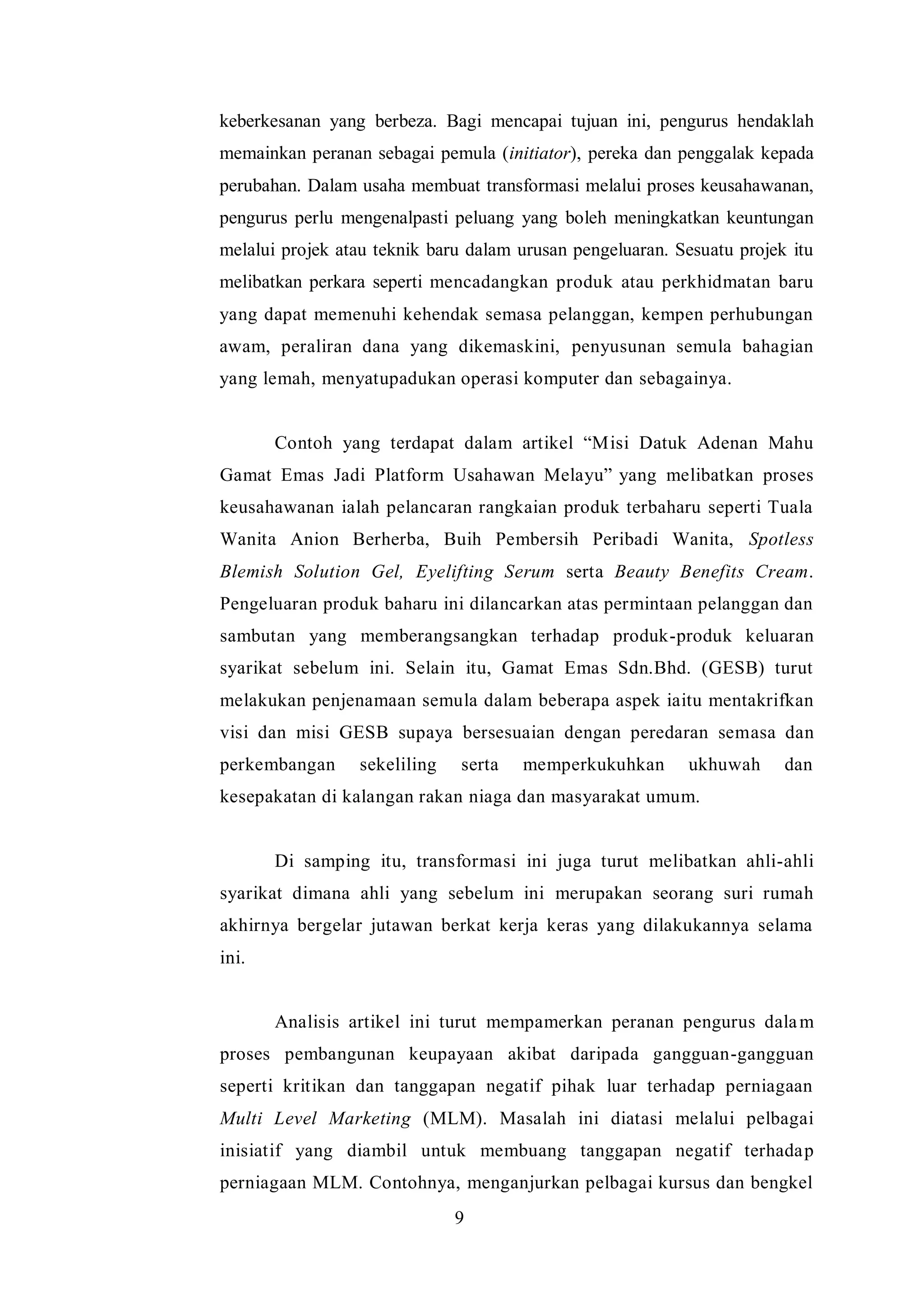 Analisis Peranan Pengurus dalam Organisasi | PDF