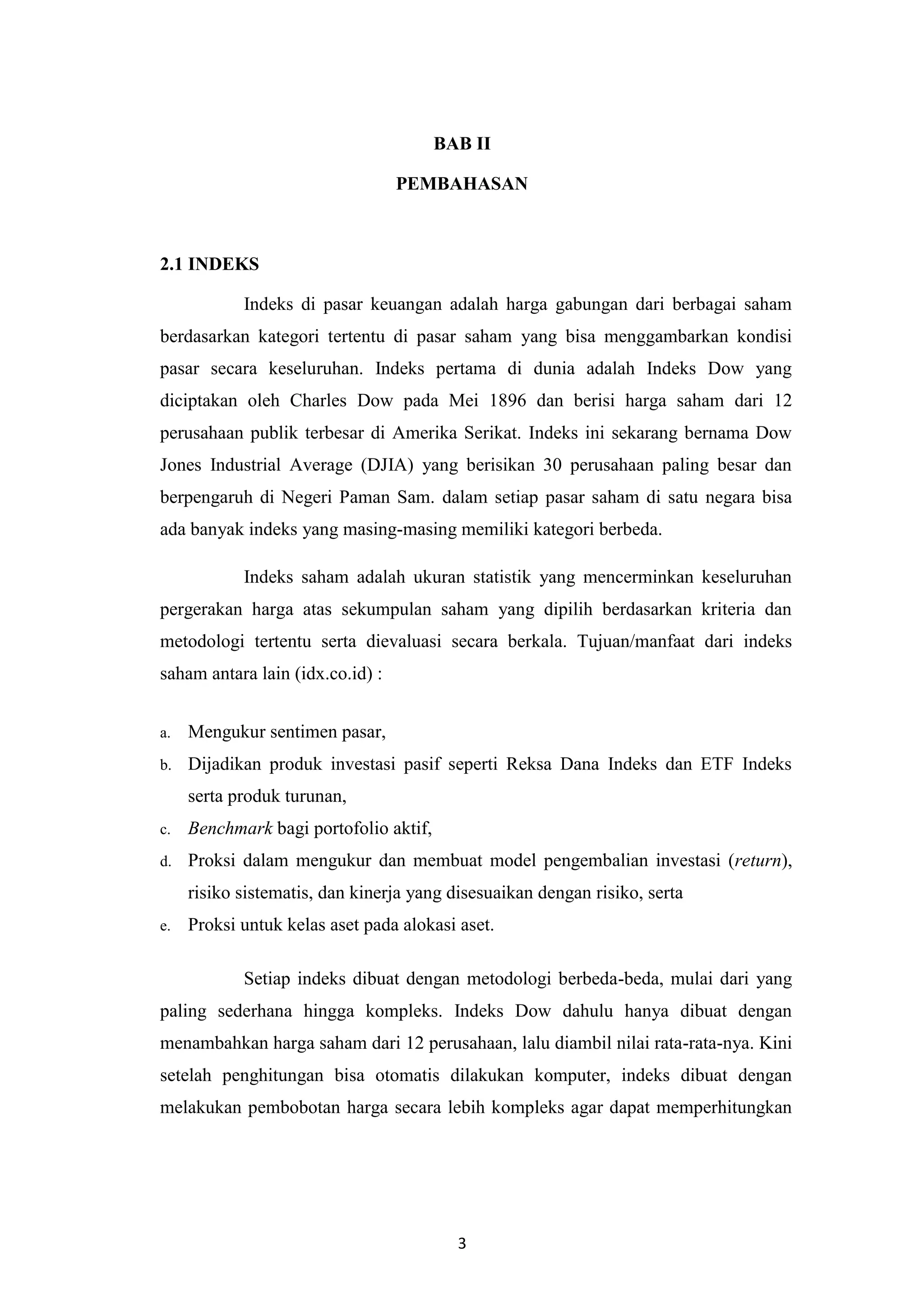 Analisis performa indeks di indonesia | PDF