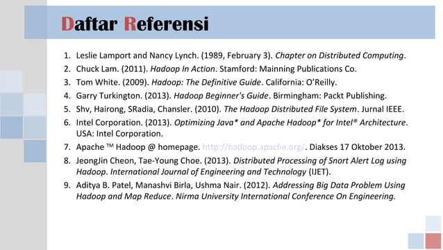 Analisis Performa Kecepatan Mapreduce Pada Hadoop Menggunakan Tcp Packet Flow Analysis Ppt