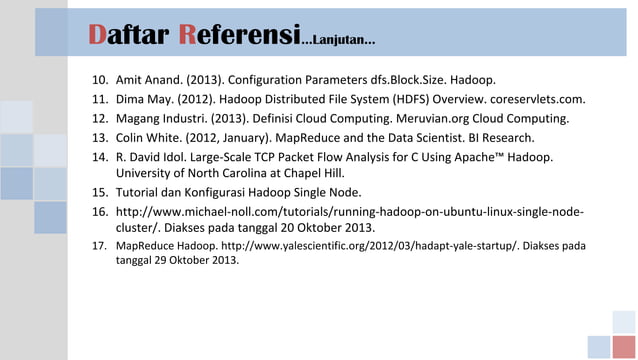 Analisis Performa Kecepatan Mapreduce Pada Hadoop Menggunakan Tcp Packet Flow Analysis Ppt