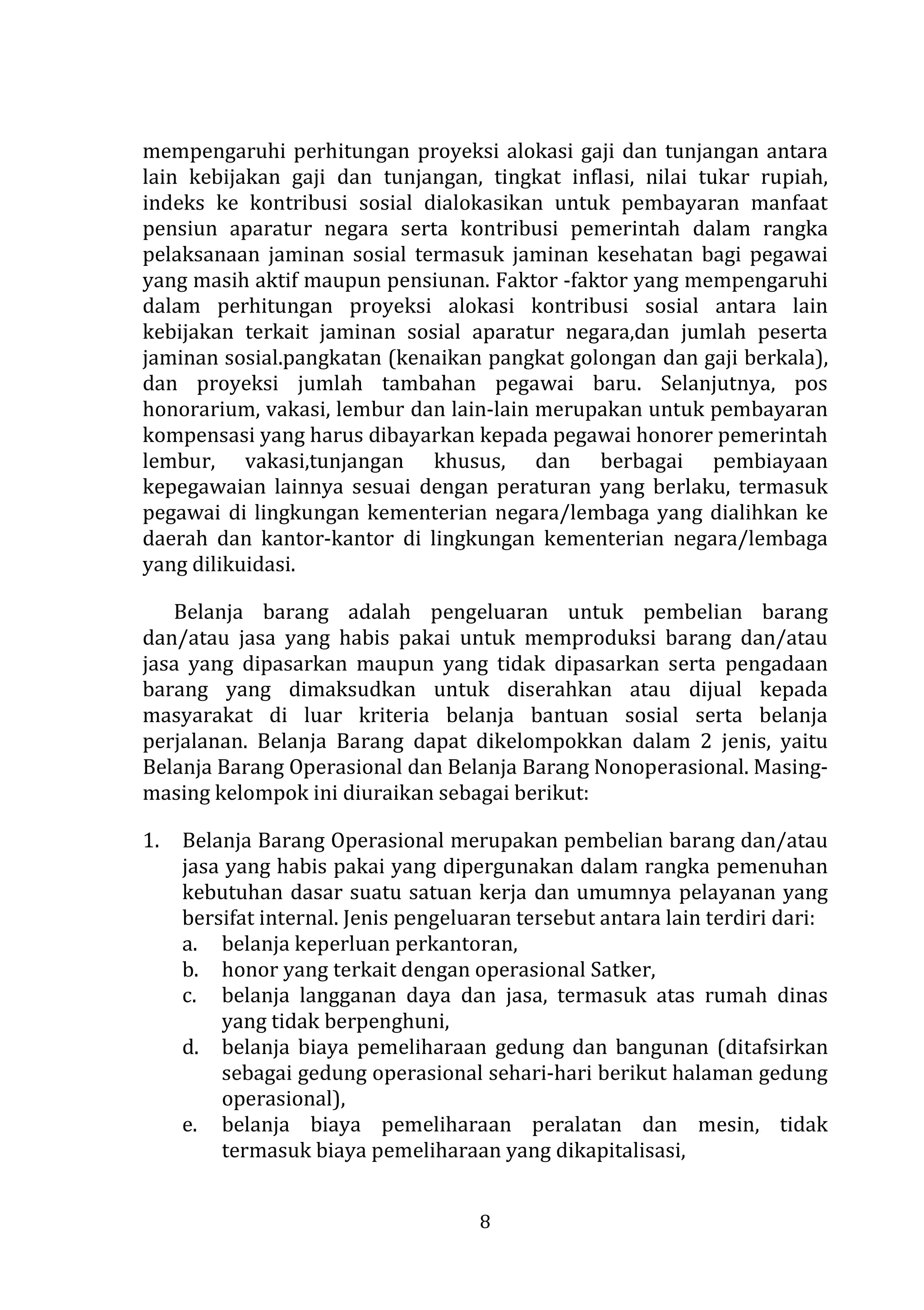 Analisis perhitungan belanja operasional | PDF