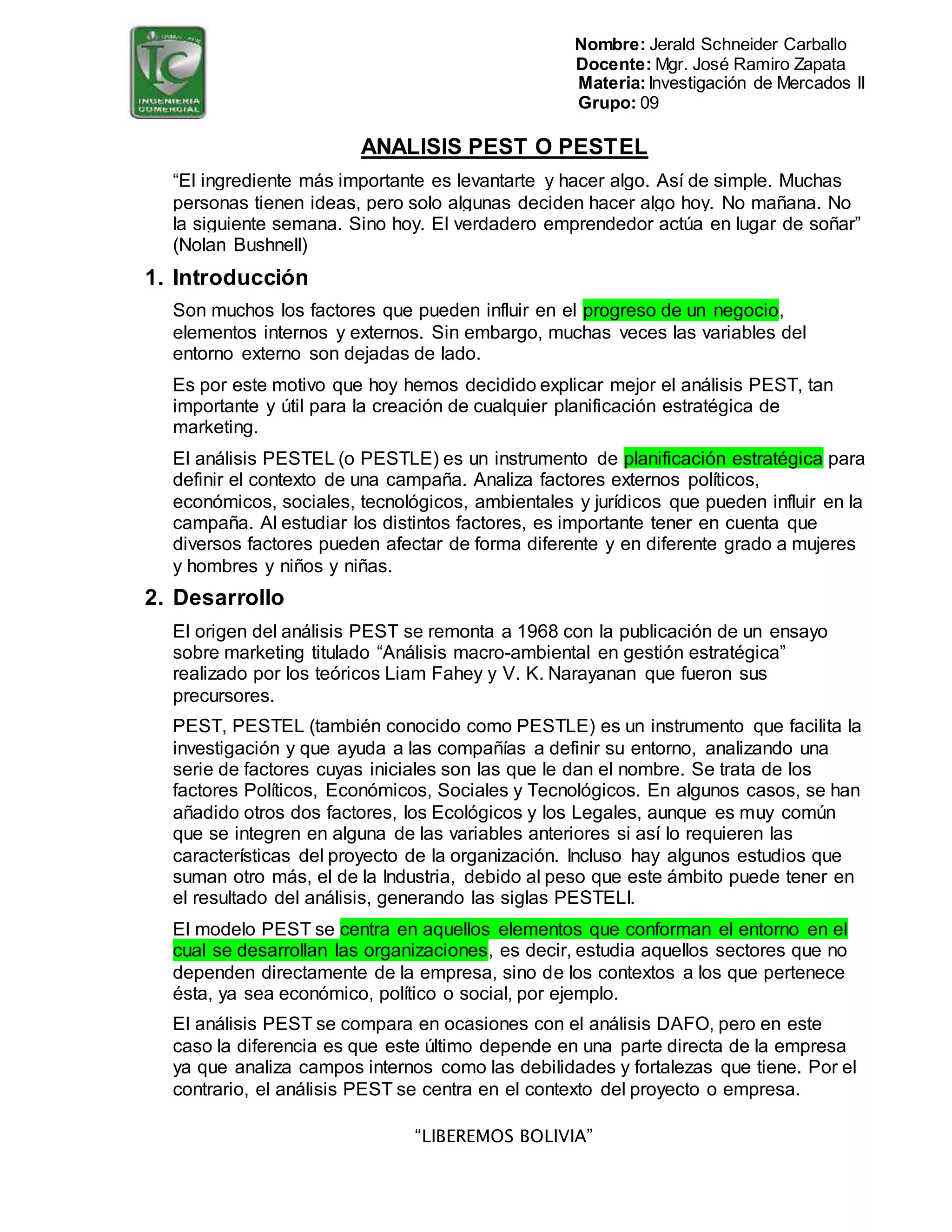 Analisis pest | PDF