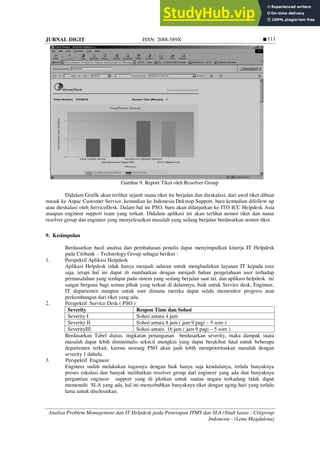 Analisis Problem Management Pada IT Helpdesk Dengan Implementasi ITSM Dan SLA (Studi Kasus ...
