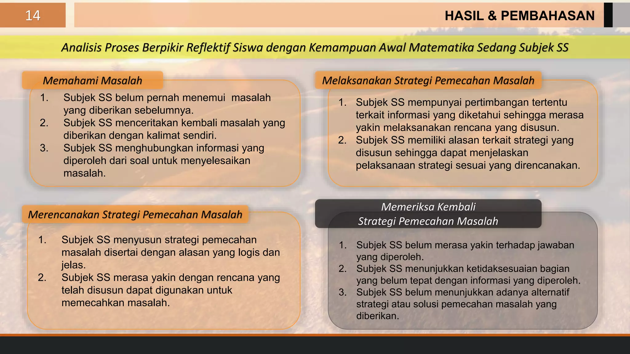 Analisis proses berpikir reflektif siswa | PPTX