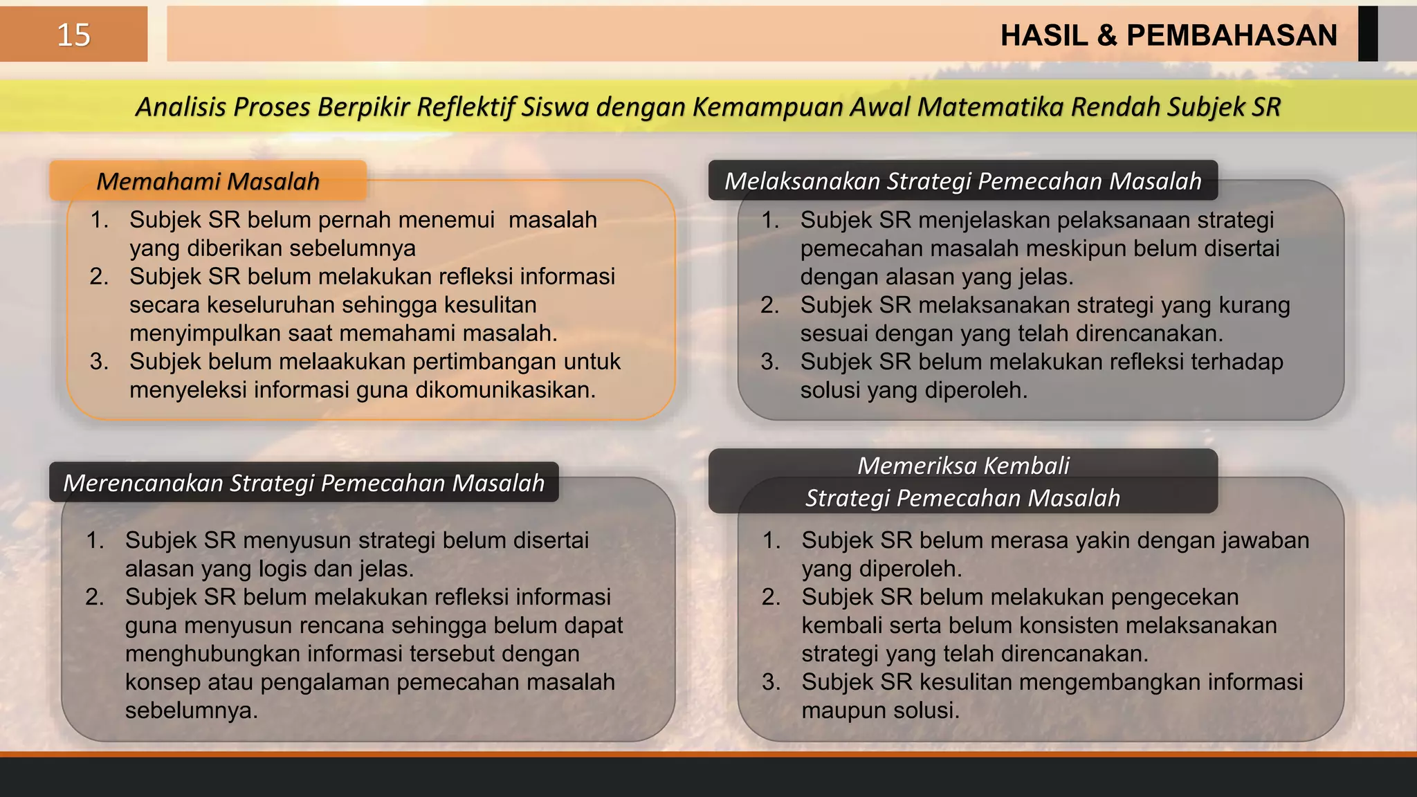 Analisis proses berpikir reflektif siswa | PPTX