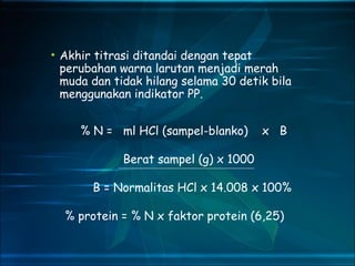 Analisis Protein dan Senyawa Bernitrogen | PPT