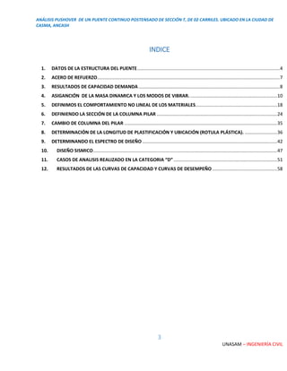 Analisis pushover puente postensado 3 tramos | PDF