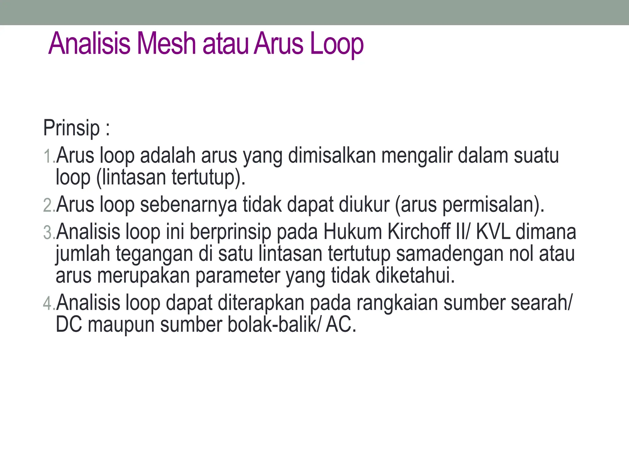 Analisis Rangkaian Node dan contoh contoh soal | PPT