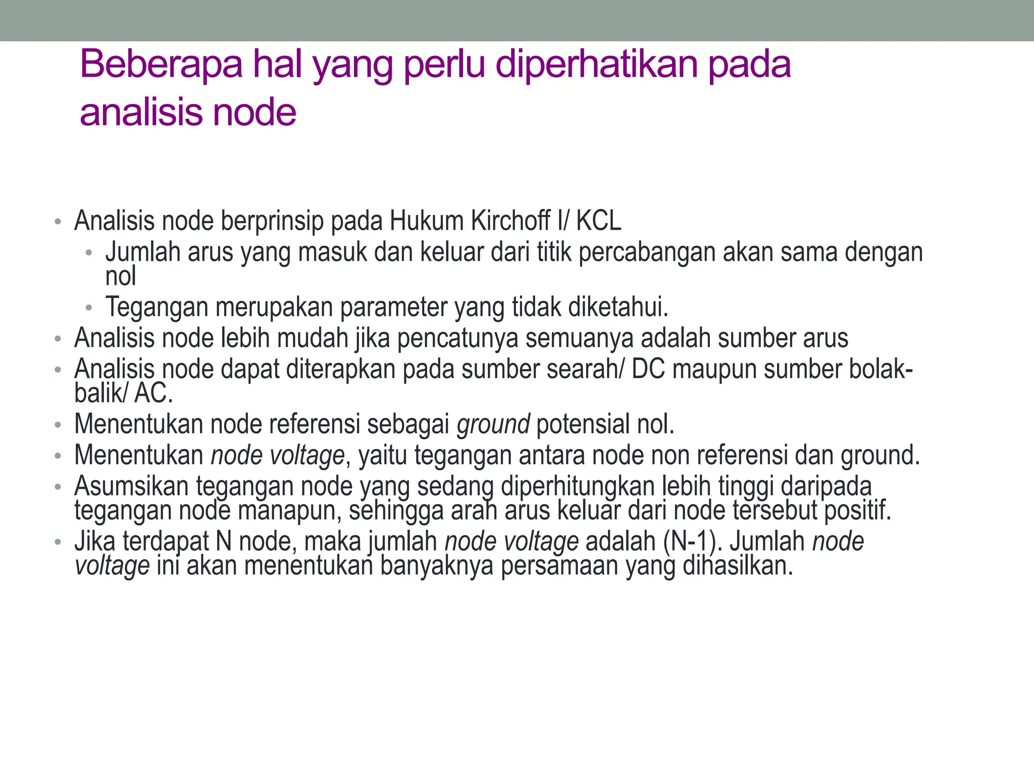 Analisis Rangkaian Node dan contoh contoh soal | PPT