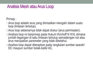 Analisis Rangkaian Node dan contoh contoh soal | PPT