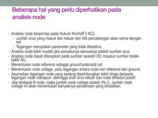 Analisis Rangkaian Node dan contoh contoh soal | PPT