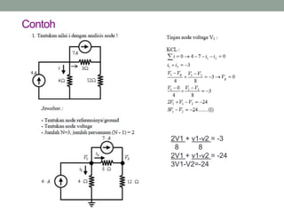 Analisis Rangkaian Node dan contoh contoh soal | PPT