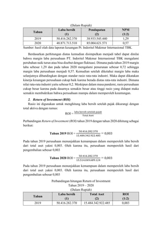 Analisis rasio profitabilitas terhadap pendapatan laba pt. indoritel makmur internasional tbk ...