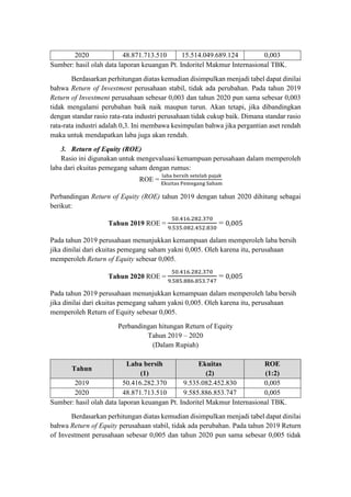 Analisis rasio profitabilitas terhadap pendapatan laba pt. indoritel ...