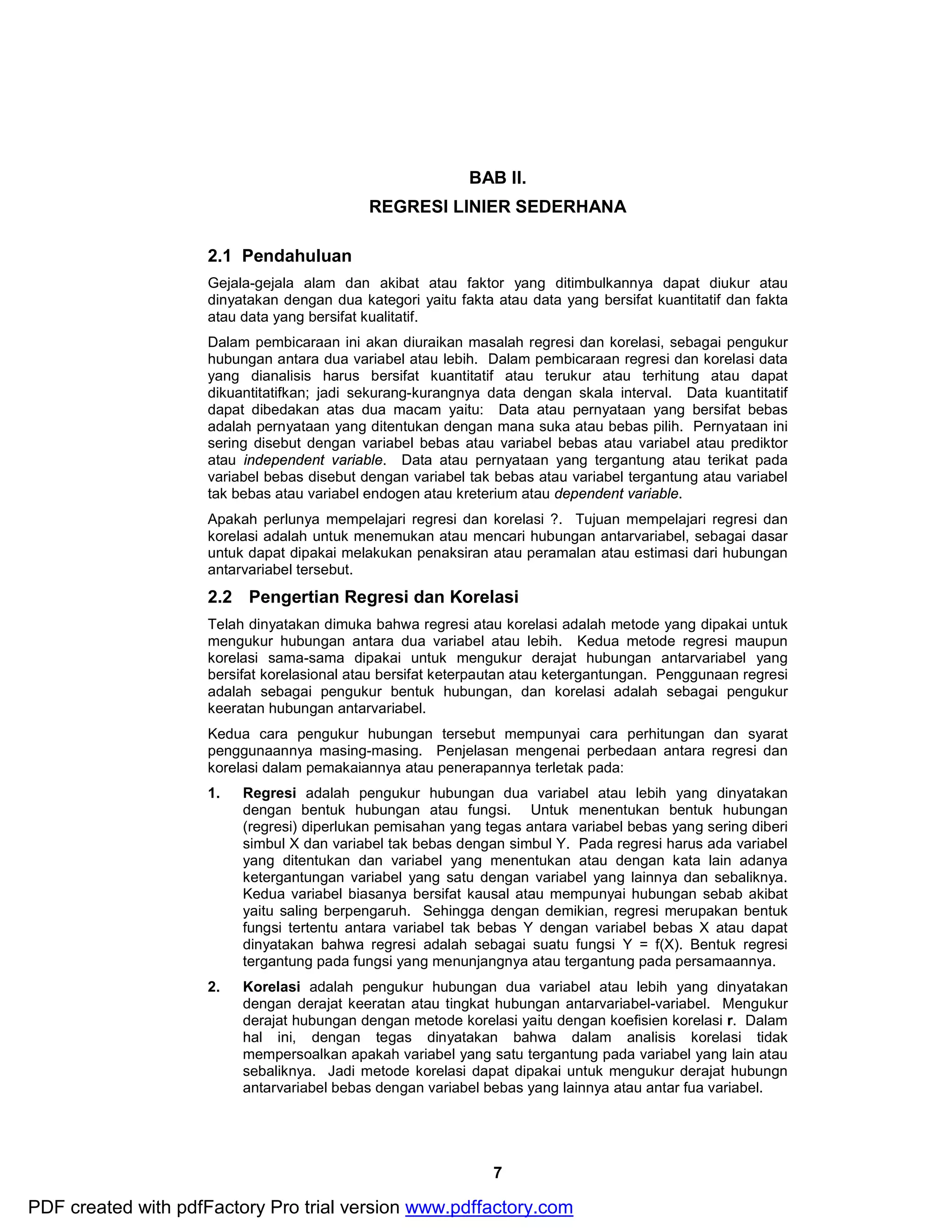 Analisis regresi. | PDF