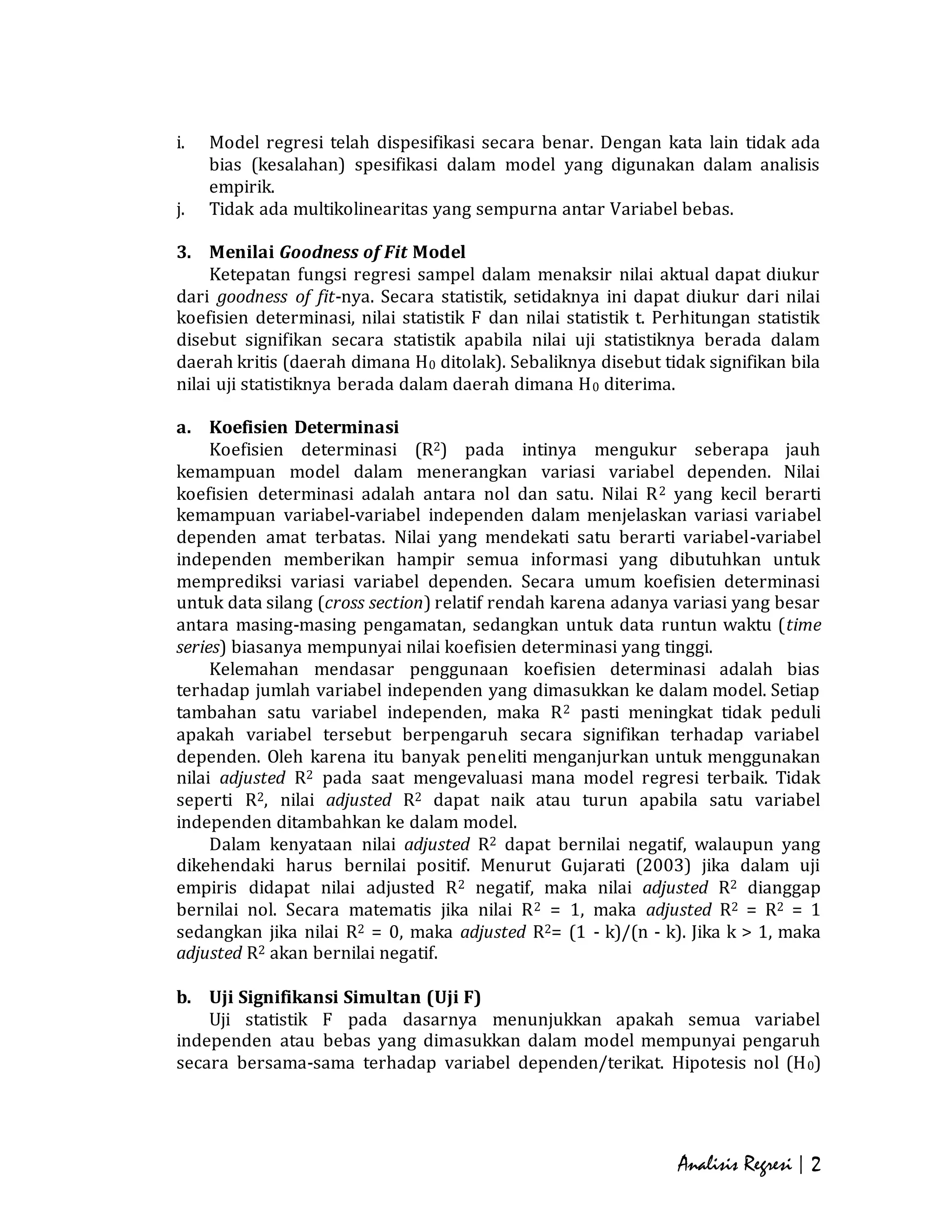 Analisis regresi | DOCX